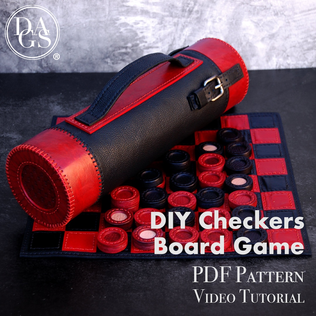 DIY Checkers Board Game PDF Pattern, Craft Your Own Checkers Game Out ...