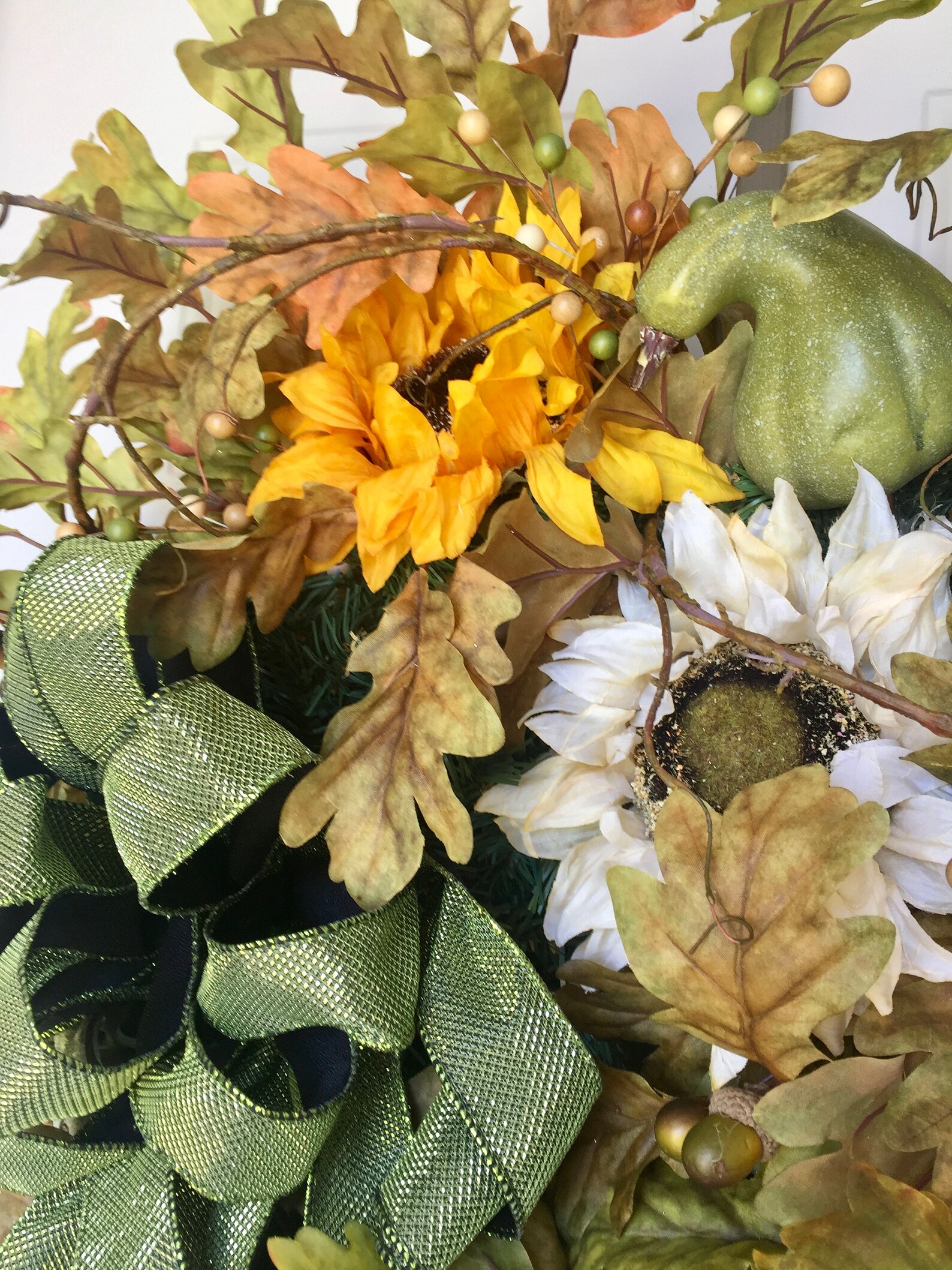Fall Greenery Wreath, Everyday Decor, Wedding Gift, Thanksgiving Door ...