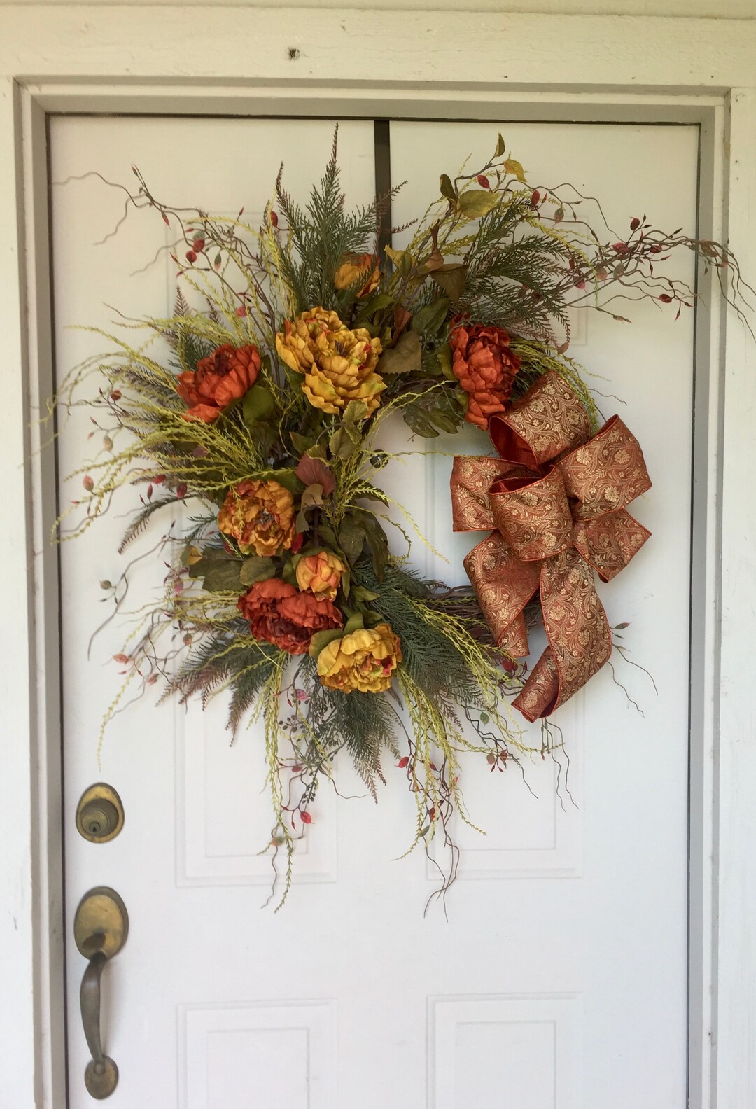 Fall Floral Wreath, Greenery Wreath, Floral Everyday Wreath, Grapevine ...