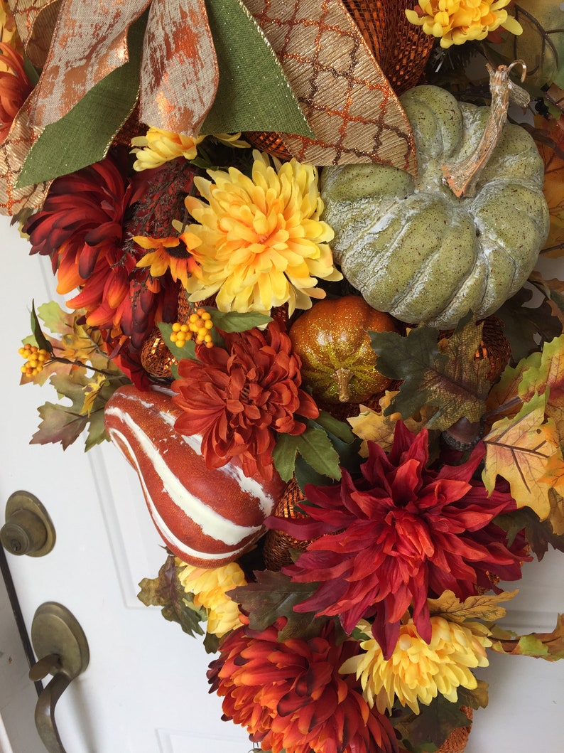 Fall Floral, Floral Swag, Thanksgiving Swag, Fall Door Decor ...
