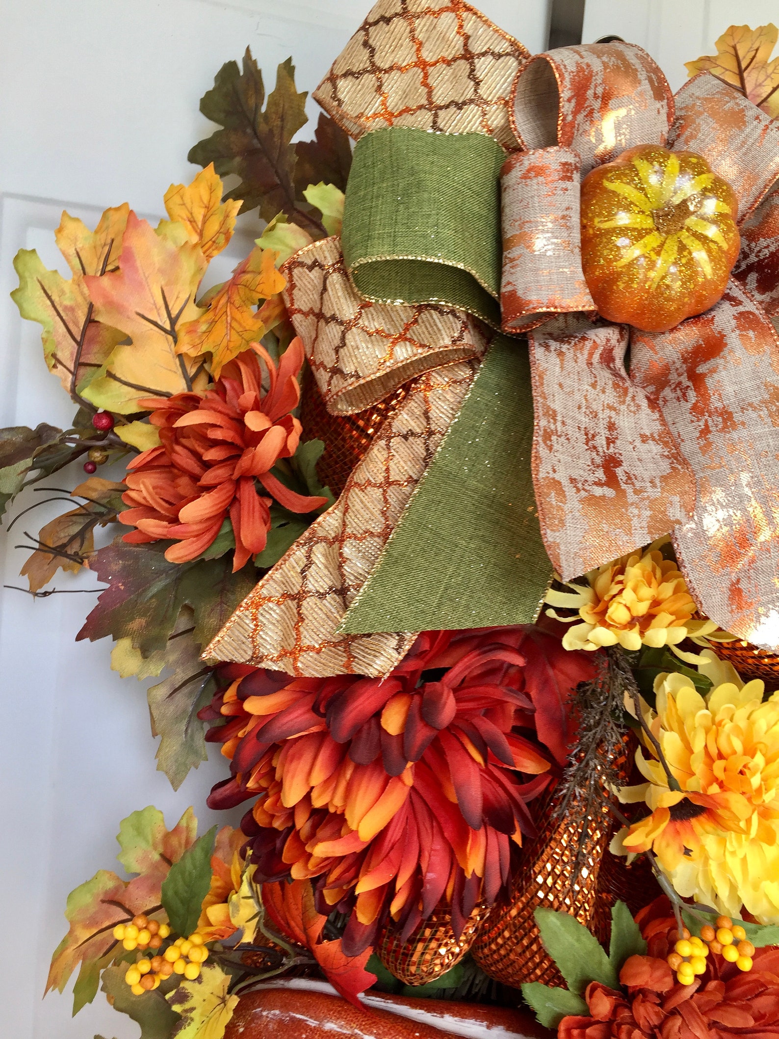 Fall Floral, Floral Swag, Thanksgiving Swag, Fall Door Decor ...