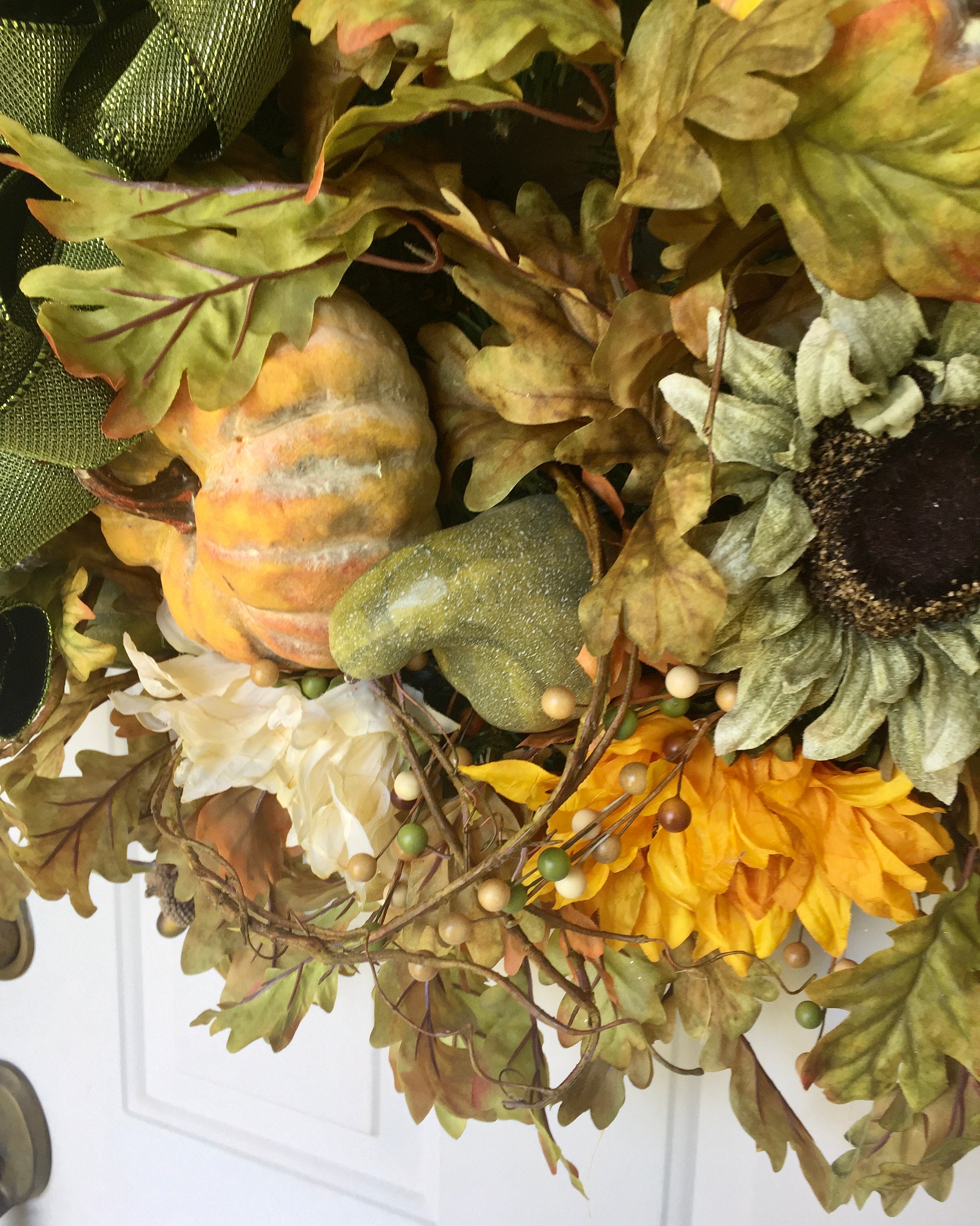 Fall Greenery Wreath, Everyday Decor, Wedding Gift, Thanksgiving Door ...