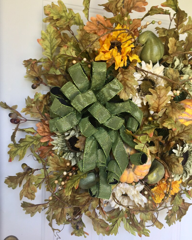 Fall Greenery Wreath, Everyday Decor, Wedding Gift, Thanksgiving Door ...
