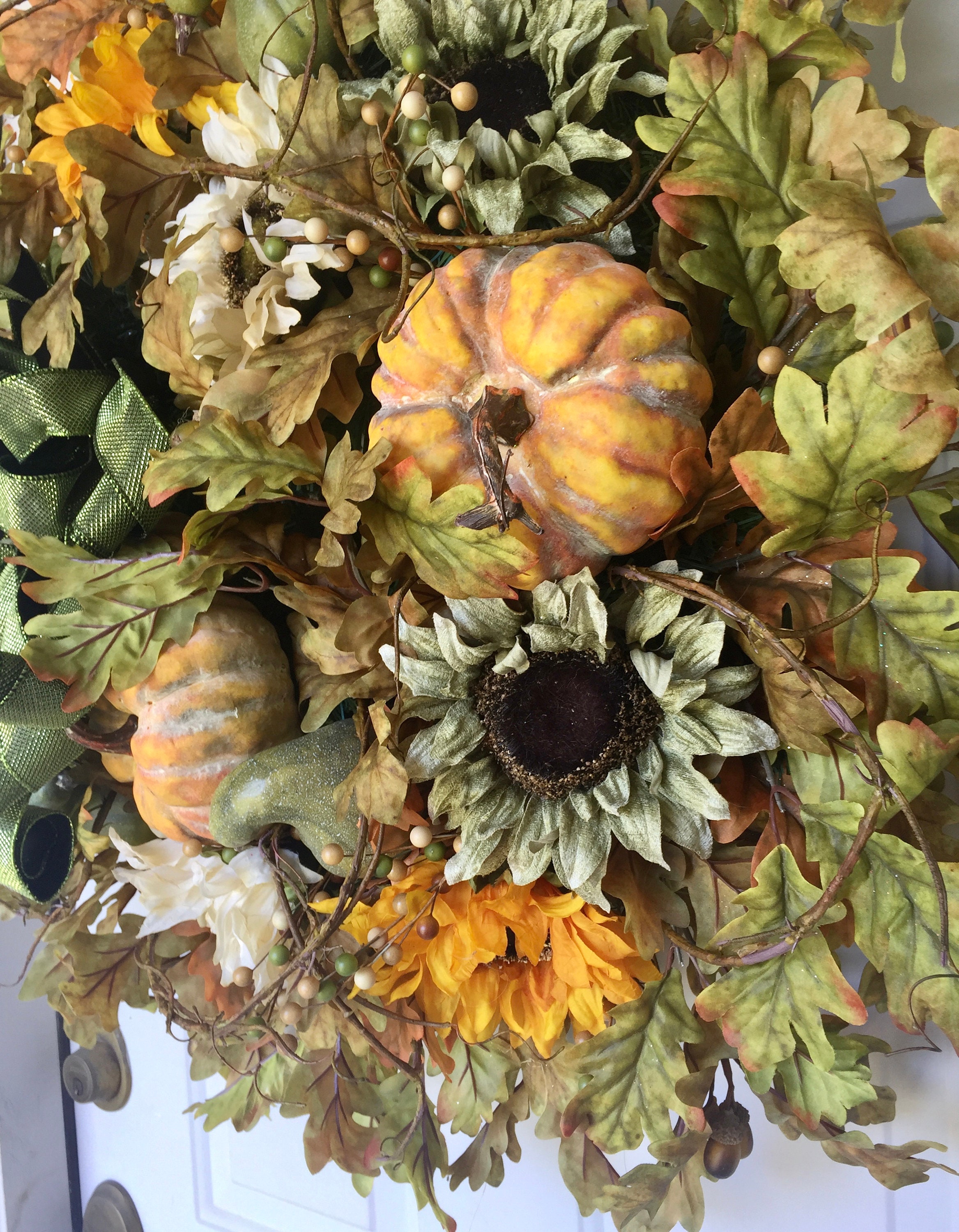 Fall Greenery Wreath, Everyday Decor, Wedding Gift, Thanksgiving Door ...