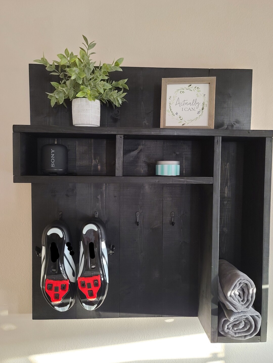 Exercise Shelf With Hooks Spin Bike Organizer shoe Rack - Etsy