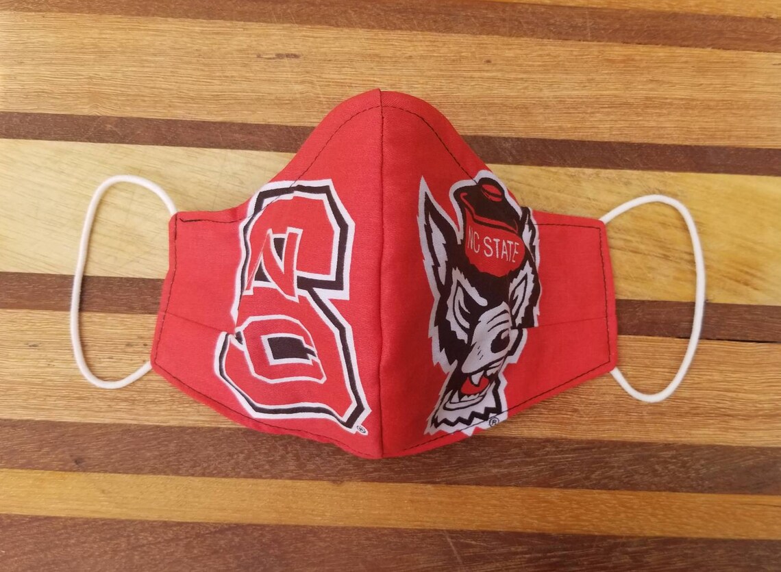 NC State Face Mask, College Mask,basketball Sports Mask, Fitted Mask ...
