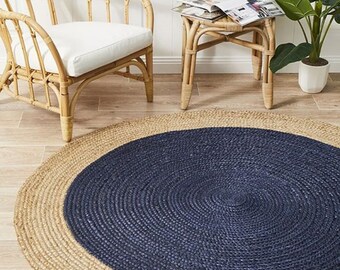 Navy Round Rug - Etsy