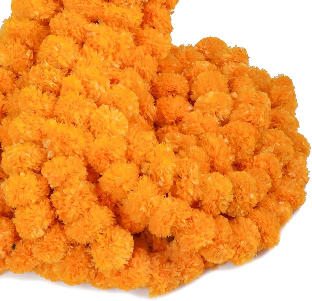 Marigold Fluffy Flowers Genda Phool Mala Garlands for Diwali - Etsy