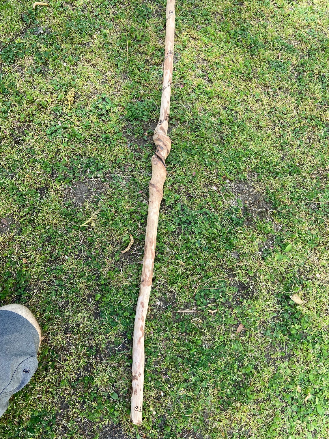 Natural Vine Twisted Walking Stick Unfinished With Primrose Burn ...