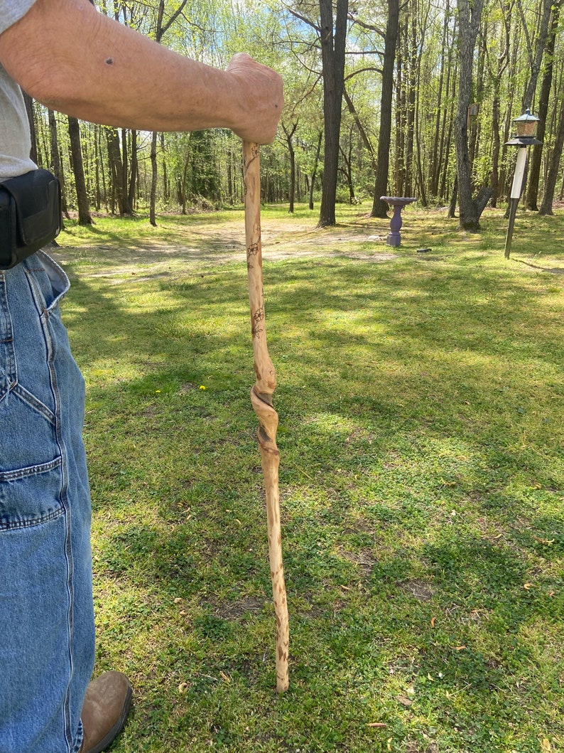 Natural Vine Twisted Walking Stick Unfinished With Primrose Burn ...