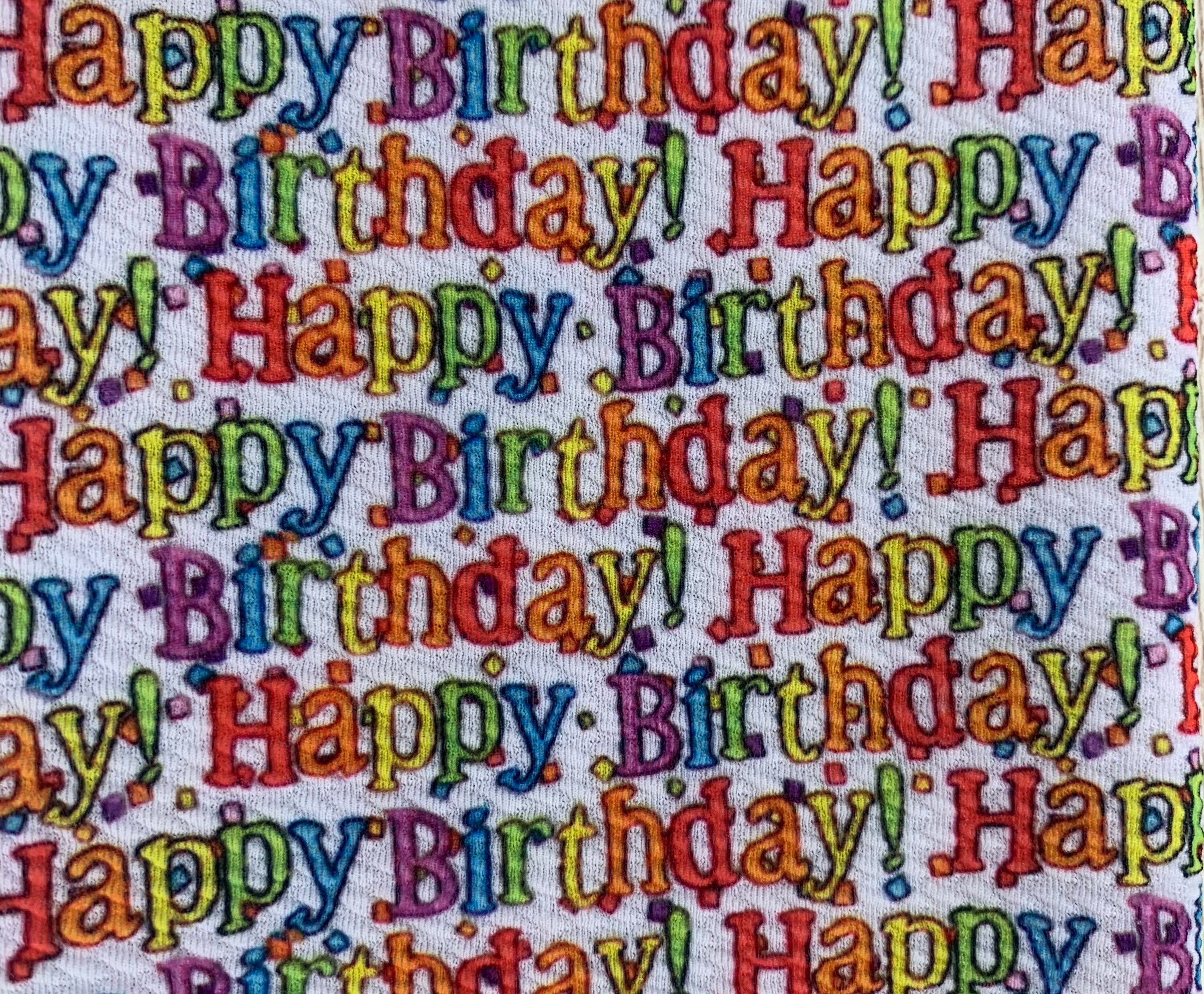 Happy Birthday Bullet Textured Liverpool Fabric Strip Fabric - Etsy