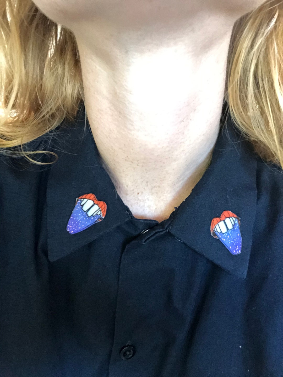 Pair of Mouth Lapel Pins - Etsy