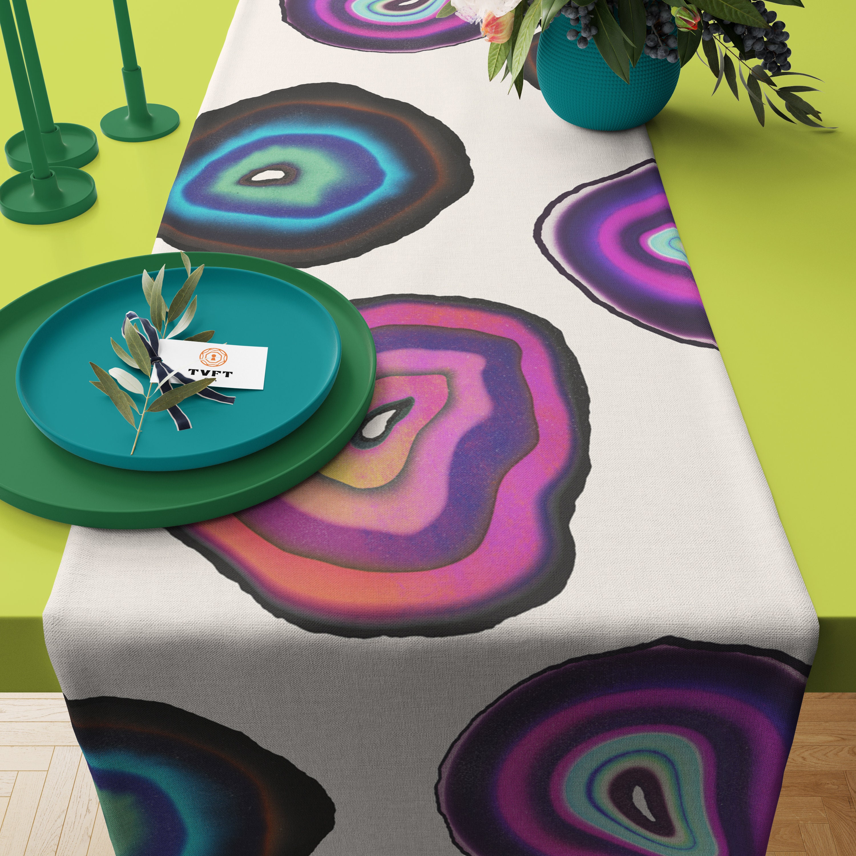 Agate Geo Pattern Table Runner Boho Eclectic Home Decor Linen - Etsy