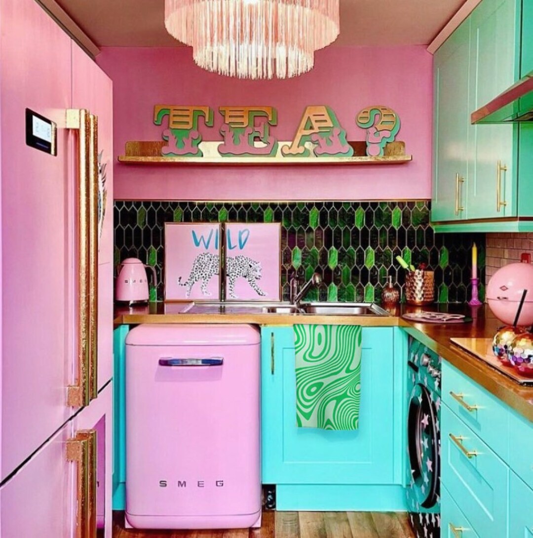 Wavy Y2K Holo Eco-friendly Tea Towel Modern Hip - Etsy