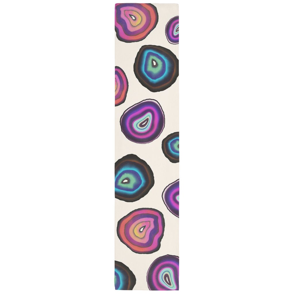 Agate Geo Pattern Table Runner Boho Eclectic Home Decor Linen - Etsy