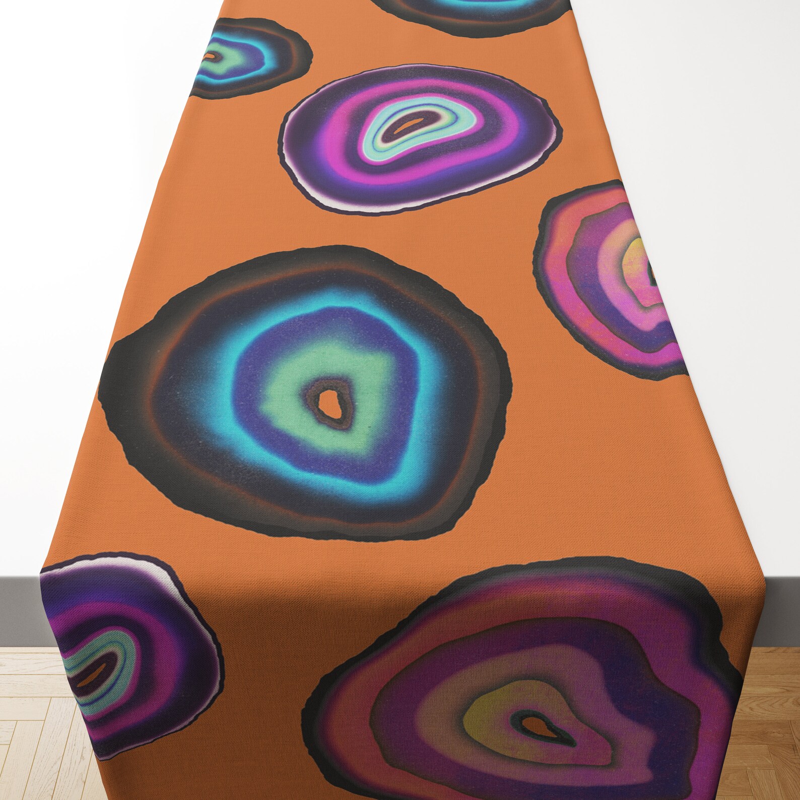 Agate Geo Pattern Table Runner Boho Eclectic Home Decor Linen | Etsy