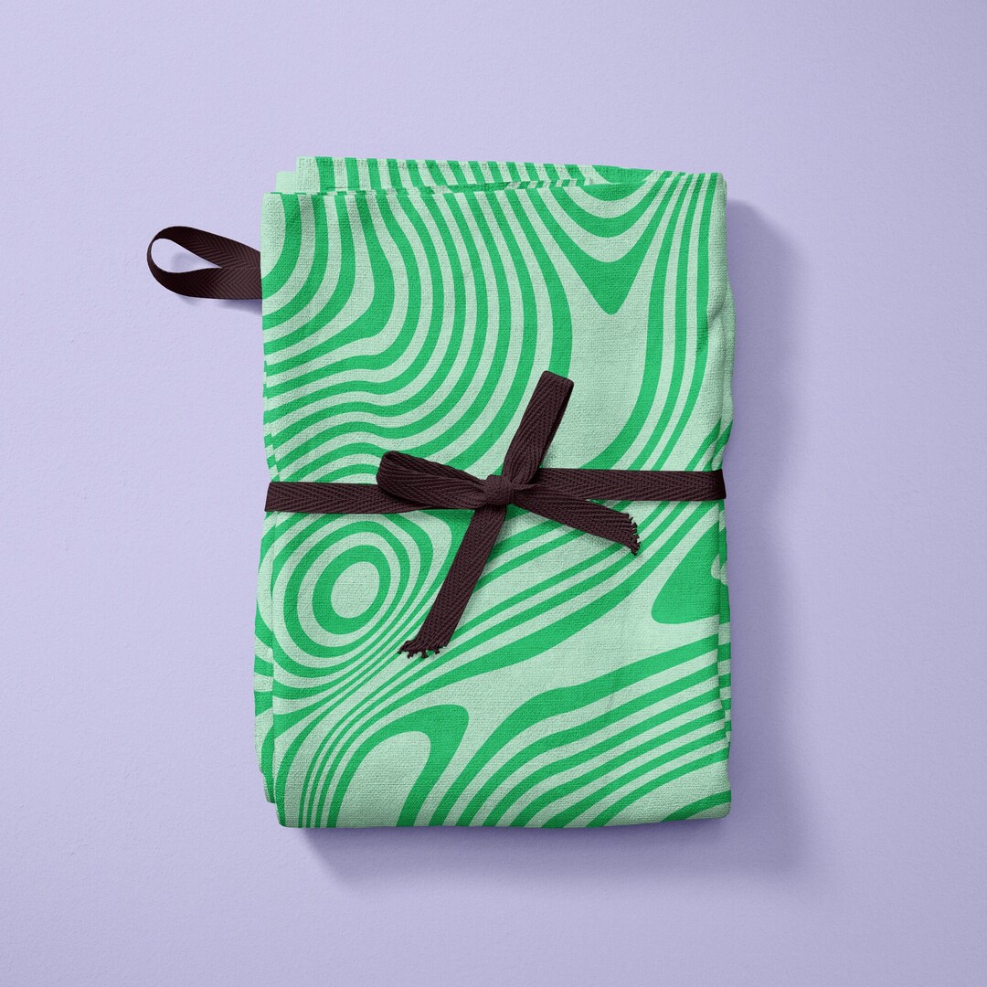 Wavy Y2K Holo Eco-friendly Tea Towel Modern Hip Kitchen/bathroom and ...