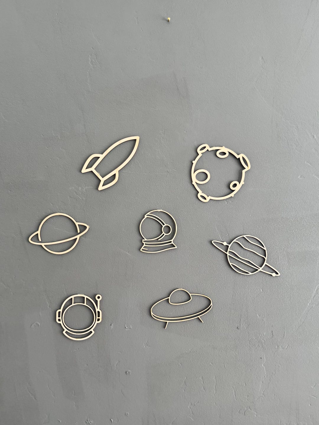 Wood Outer Space Themed Wall Decor | Handmade Outer Space Shapes Wall ...