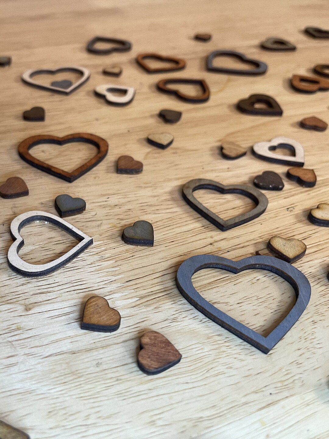 50 Rustic Wood Heart Confetti: Wedding Table Scatter - Etsy