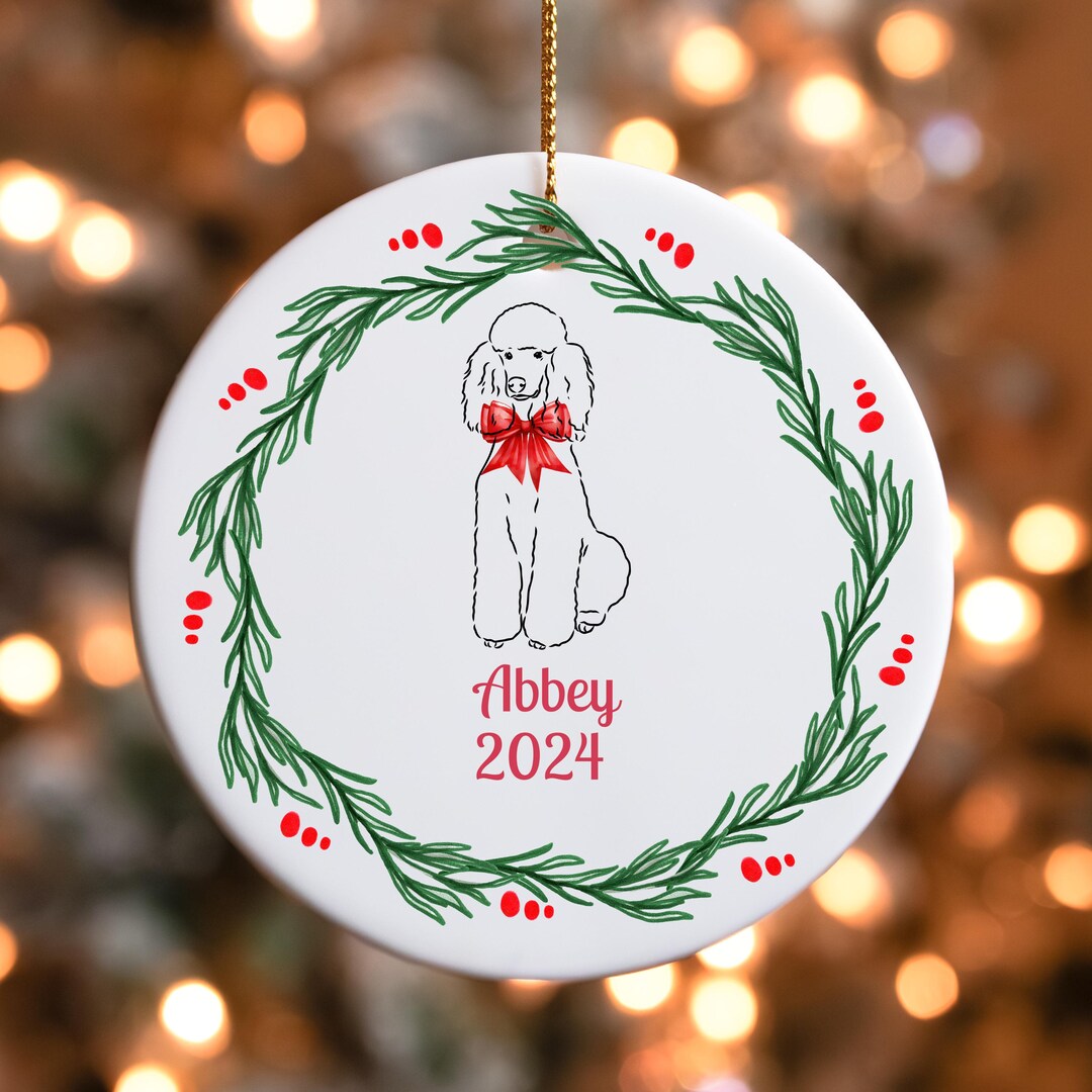 Personalized Poodle Dog Christmas Ornament, Custom Poodle Ornament, Dog ...