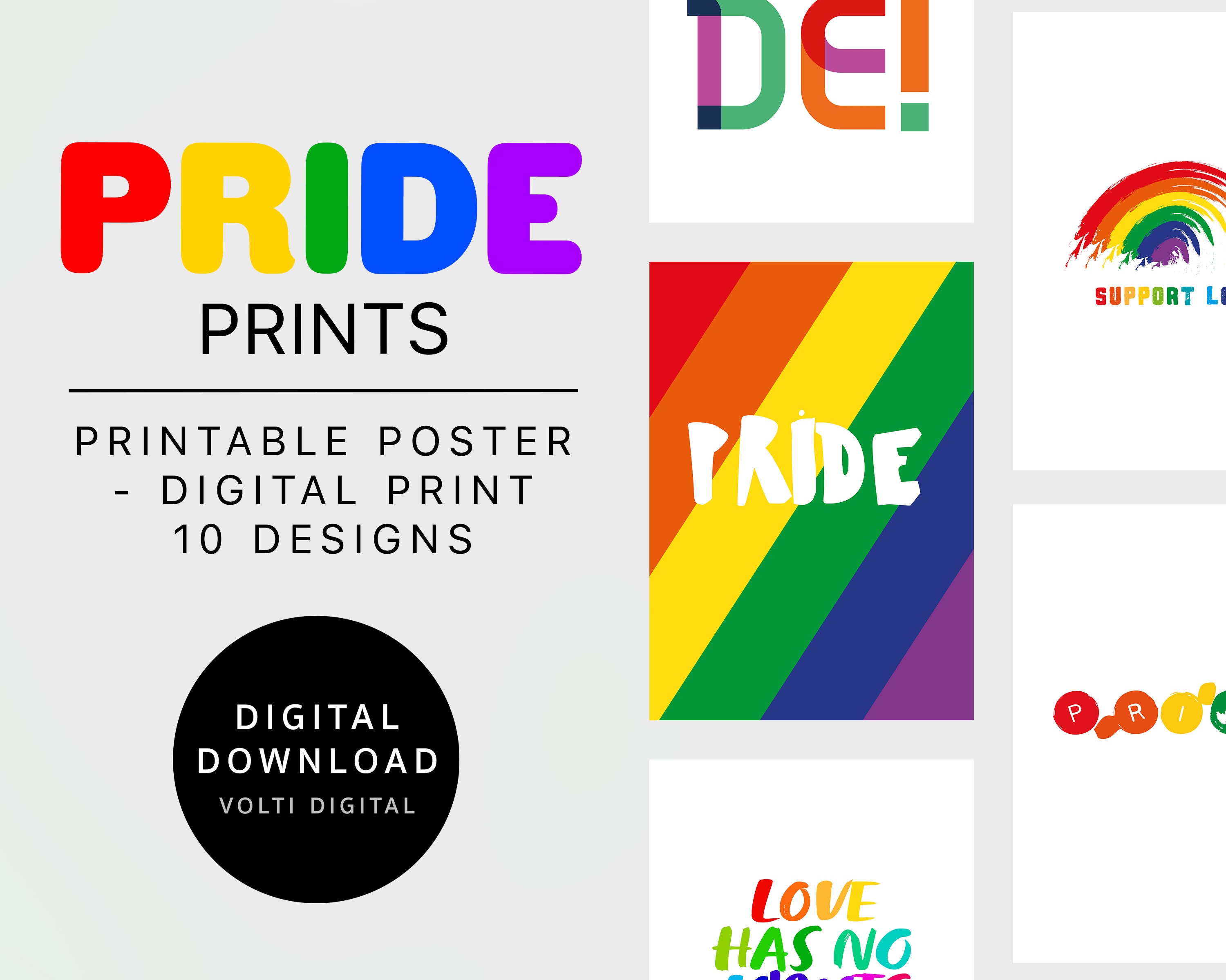 Lgbtq Pride Printable 10 Designs Included Love Is Love Etsy