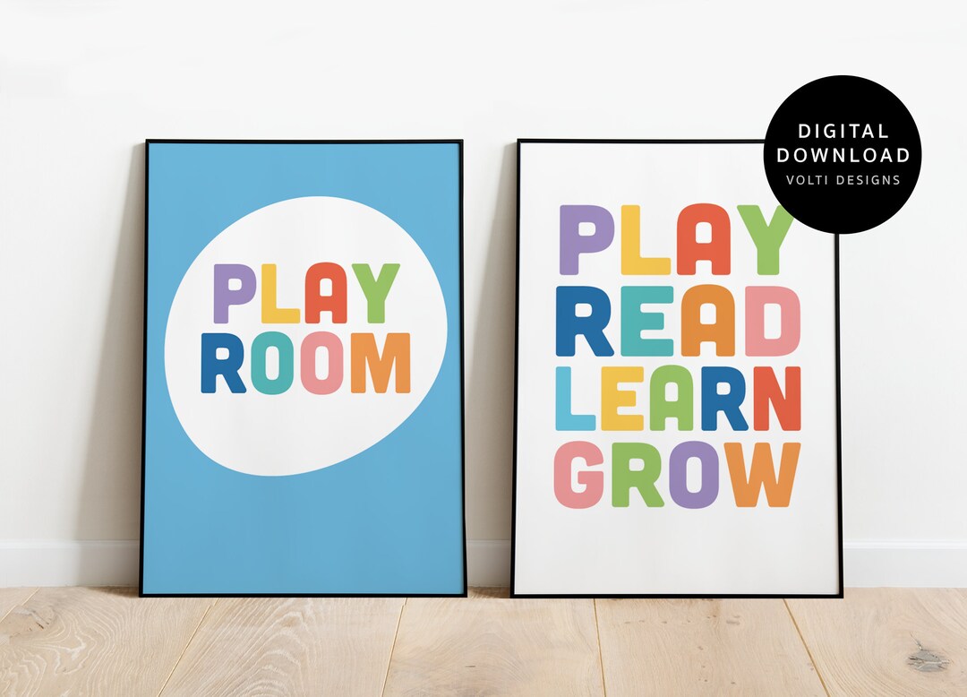 Play, Read, Learn Grow and Play Room Print| 2 Designs Included ...