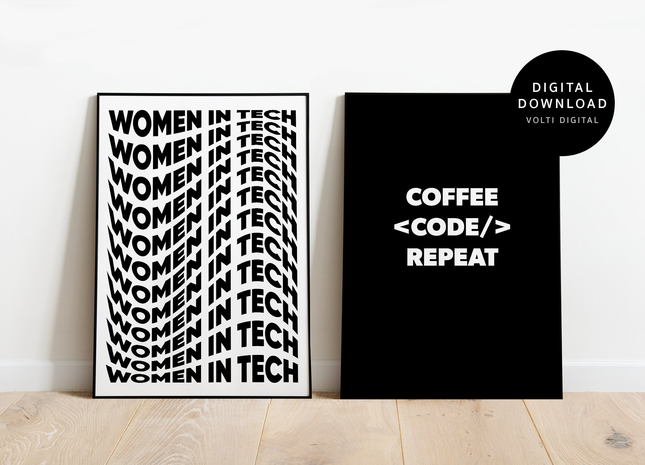 Women in Tech Coffee Code Repeat Digital Download PDF,JPG Instant ...
