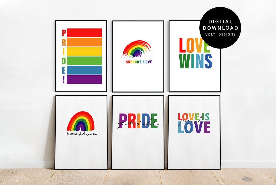 LGBTQ+ Pride Print | 6 Designs Included | Instant Digital Download ...