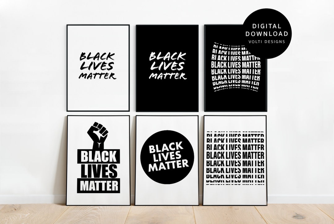 BLM Poster 6 Designs Included Black & White Digital Download Printable ...
