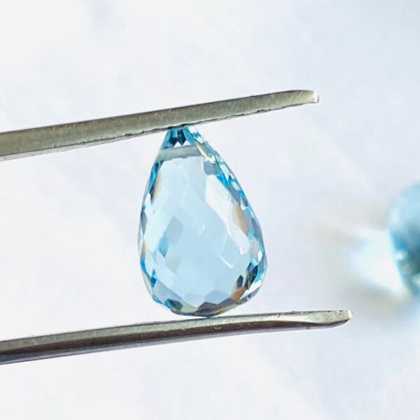 Blue Topaz Briolette - Etsy