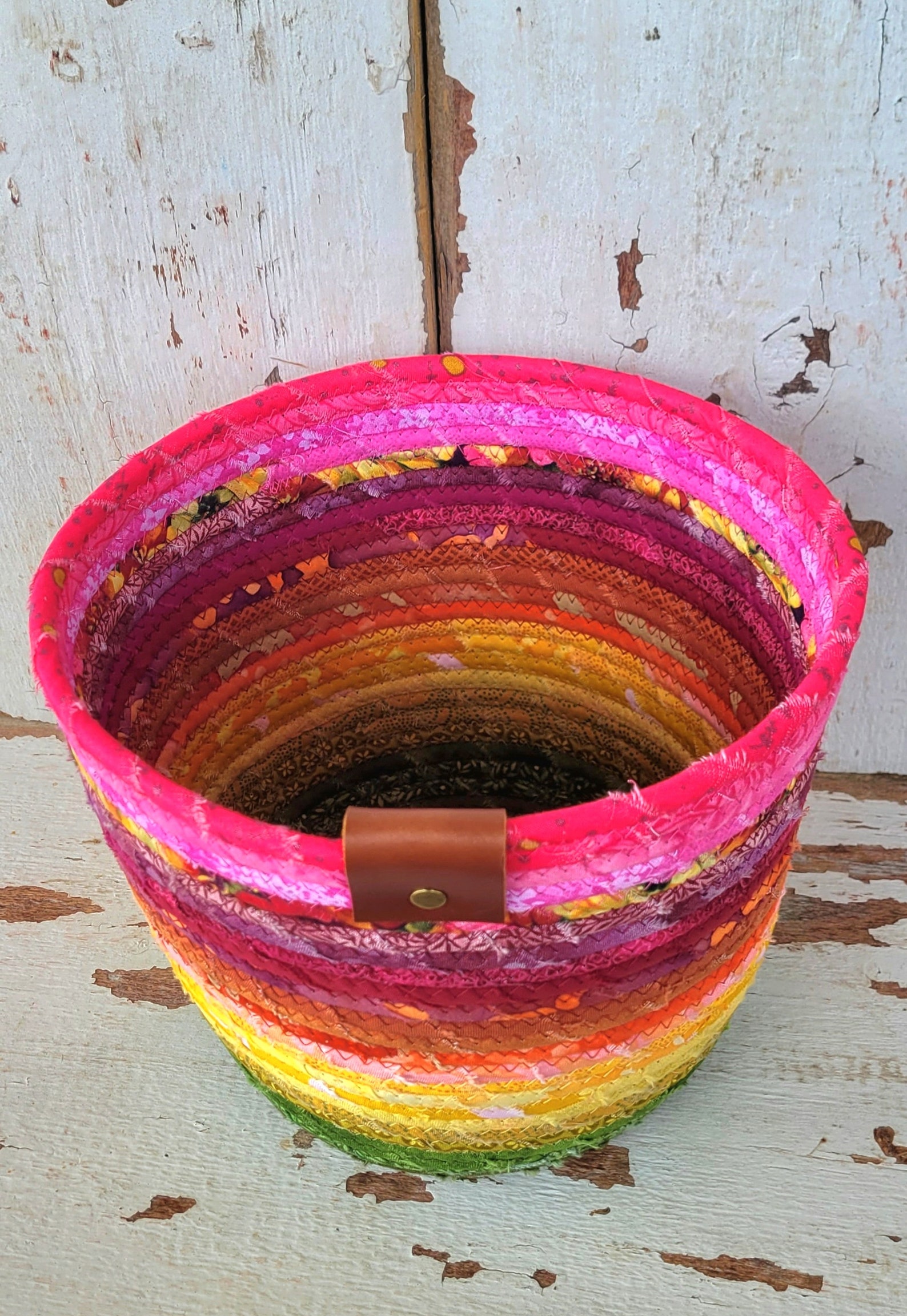 Fabric Scrap Bucket zinnia Plant Pot Cover Fabric Rope - Etsy