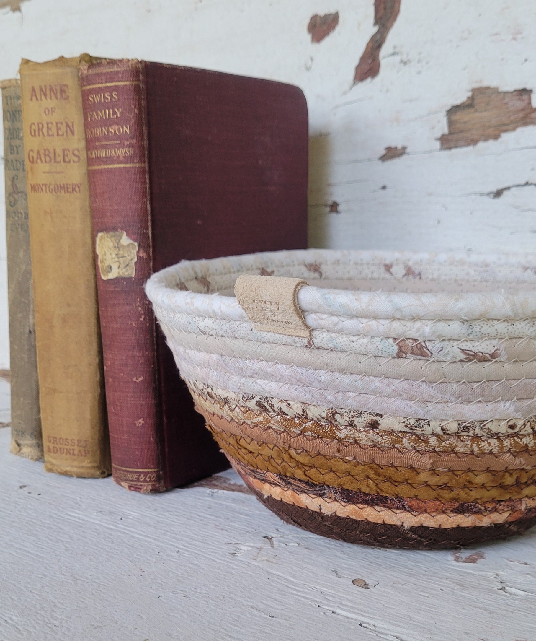 Fabric Scrap Bowl hot Cocoa Fall Decor Fall Basket | Etsy