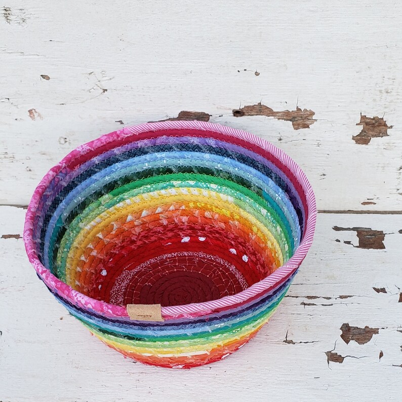 Fabric Scrap Bowl color Large Fabric Bowl Fabric | Etsy