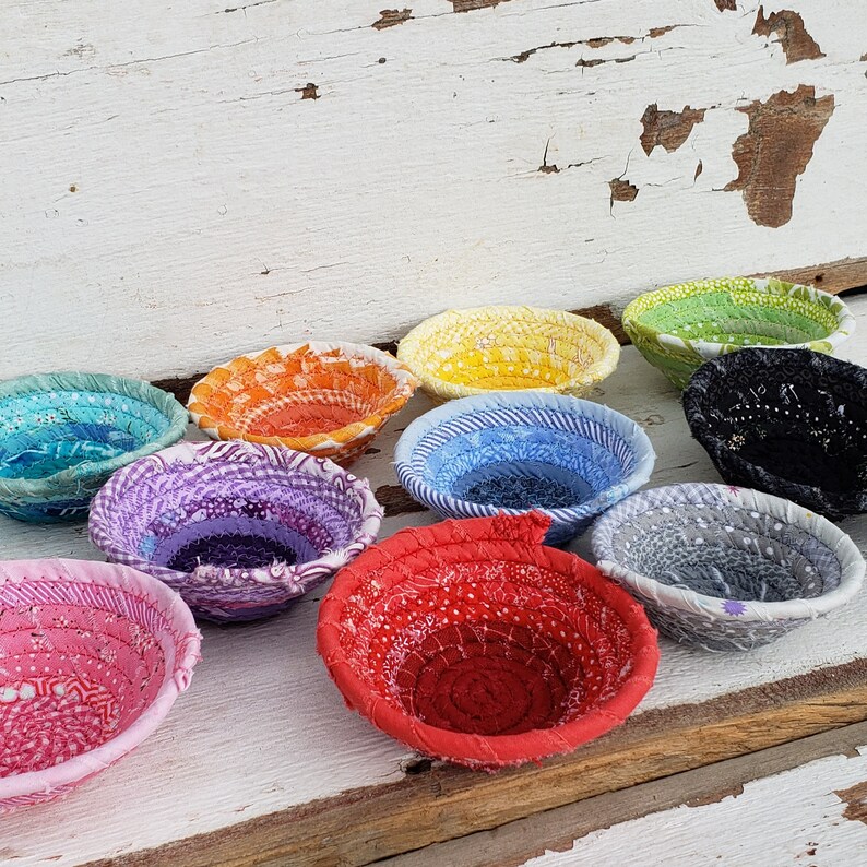 Fabric Scrap Bowls jewelry Dishes Rope Bowl Tiny Rope - Etsy