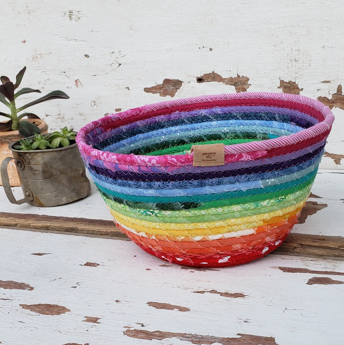 Fabric Scrap Bowl color Large Fabric Bowl Fabric | Etsy