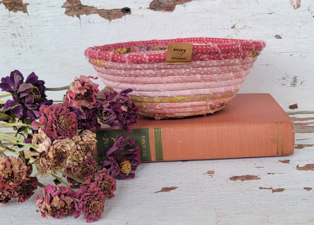 Fabric Scrap Bowl - {blush} - Old Fashioned Decor, Fabric Basket ...