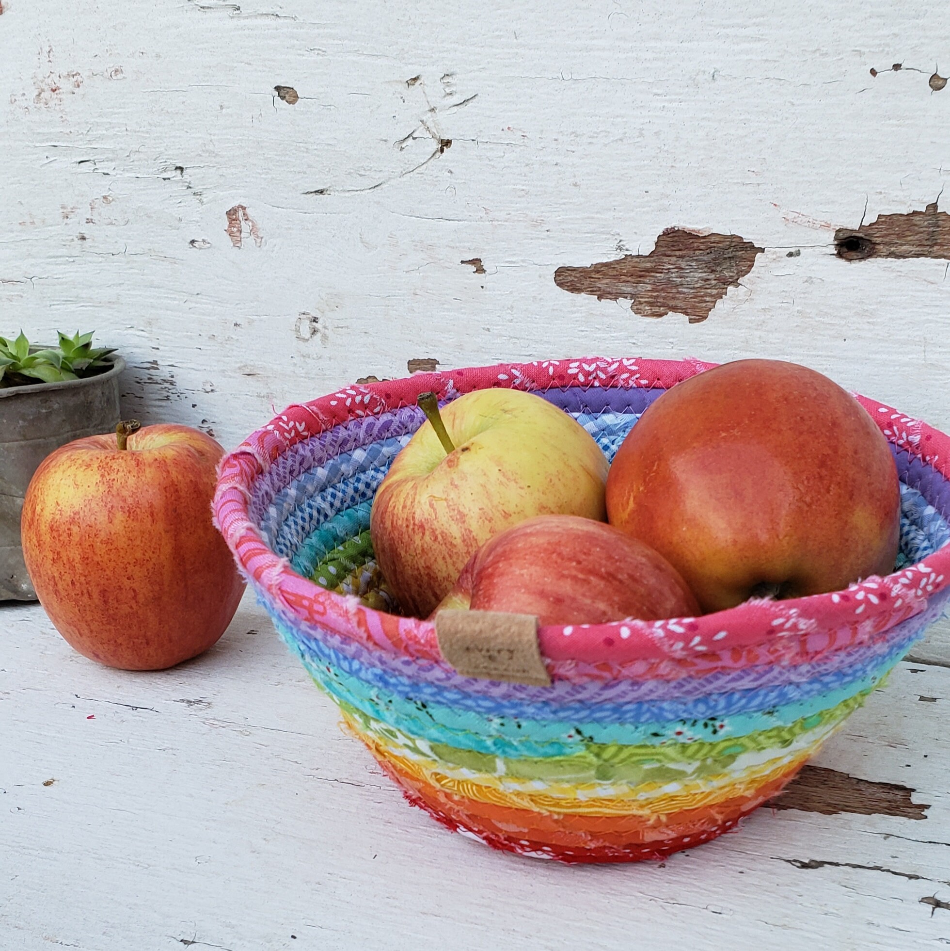 Fabric Scrap Bowl candy Store Rainbow Fabric Bowl - Etsy