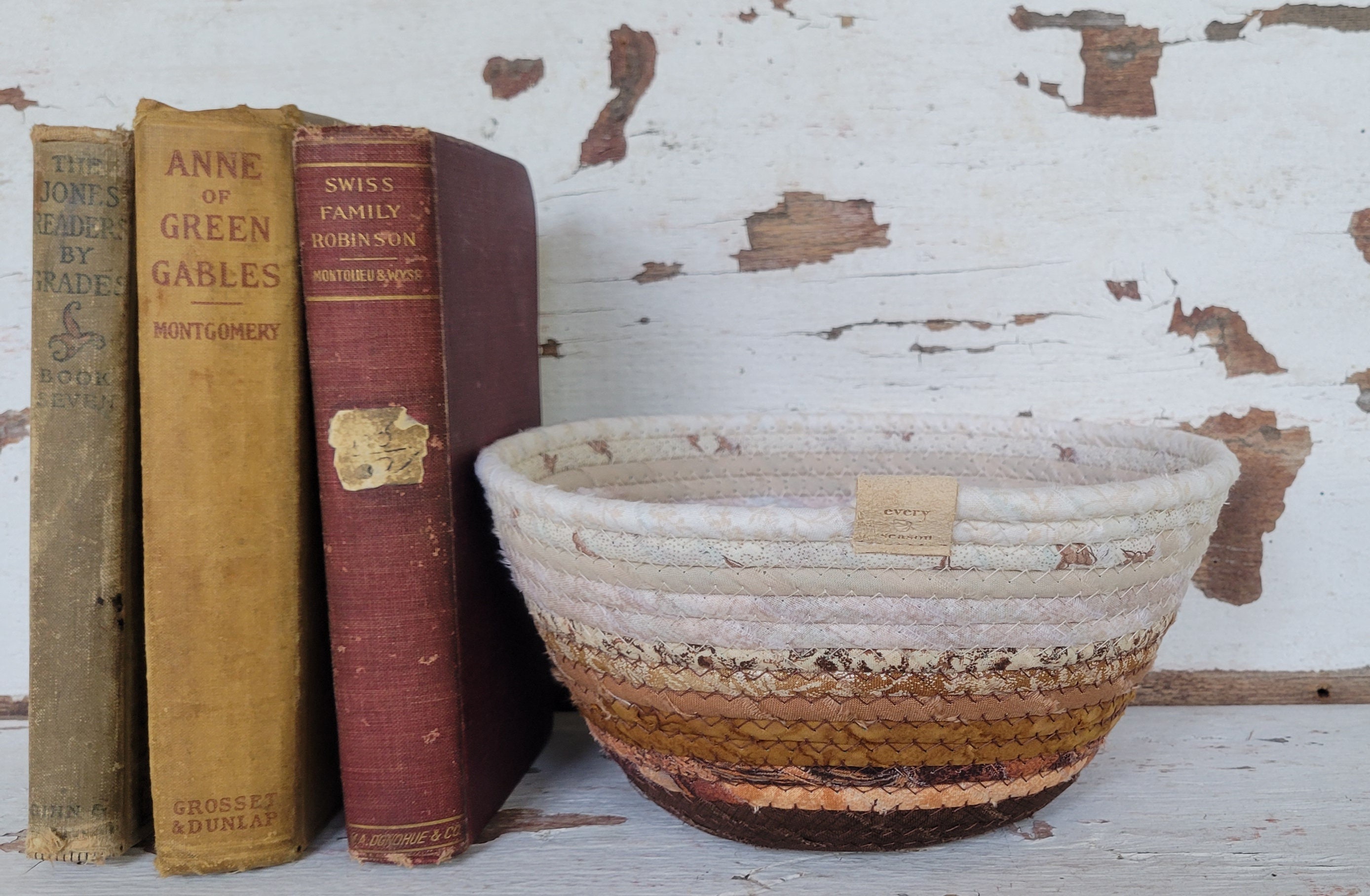 Fabric Scrap Bowl hot Cocoa Fall Decor Fall Basket | Etsy