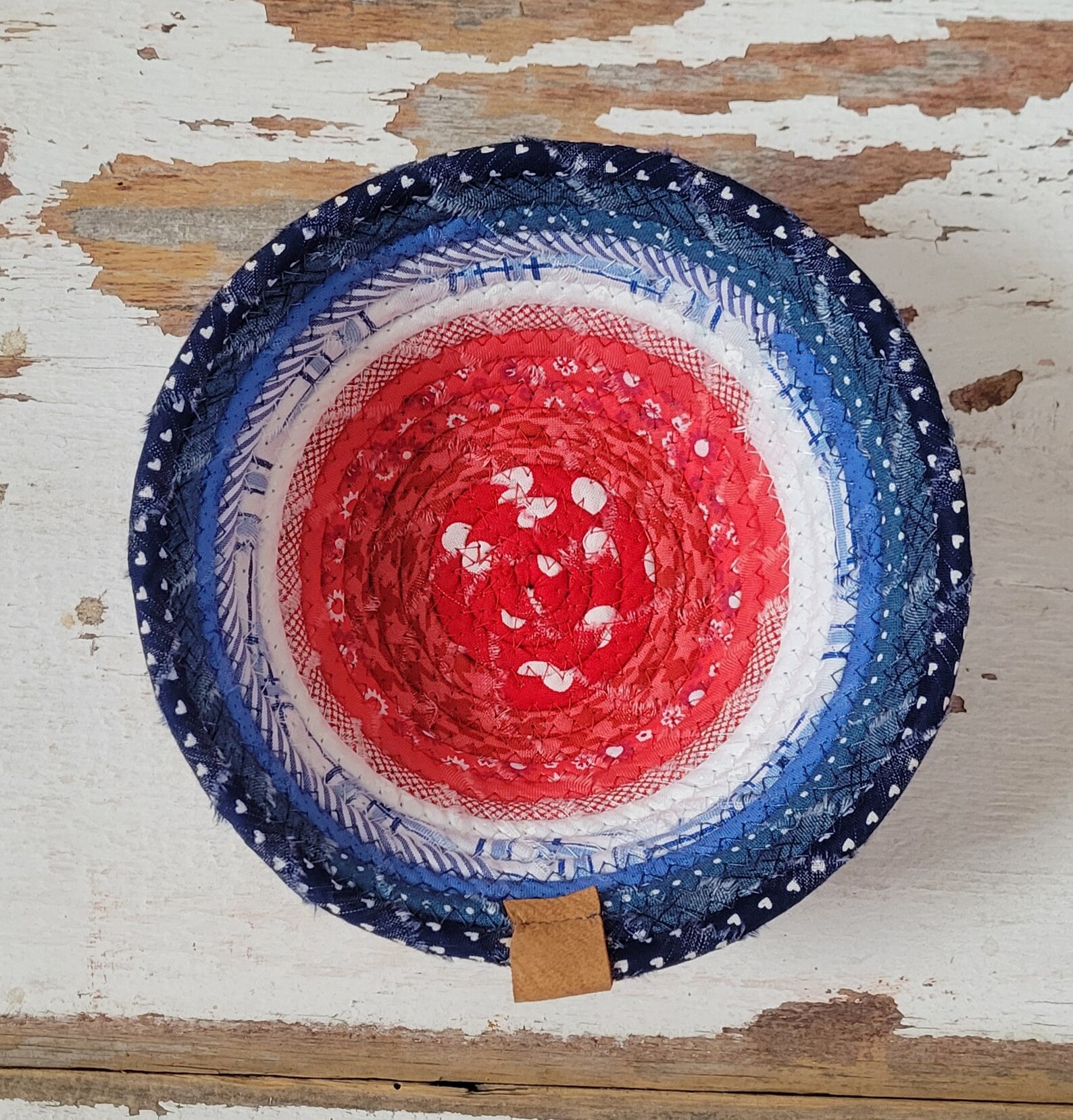 Fabric Scrap Bowl stars and Stripes Fabric Rope Bowl | Etsy