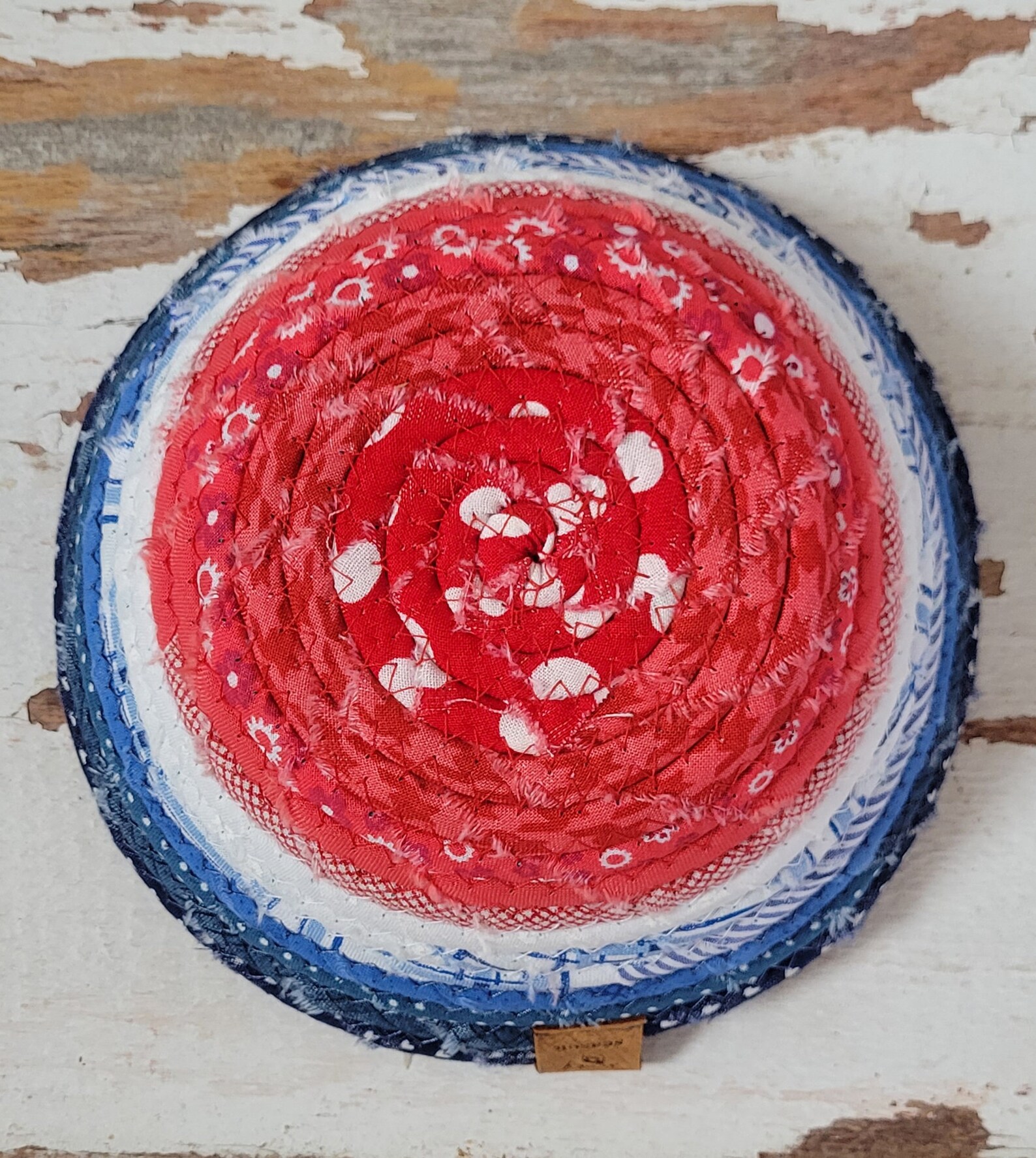 Fabric Scrap Bowl stars and Stripes Fabric Rope Bowl | Etsy