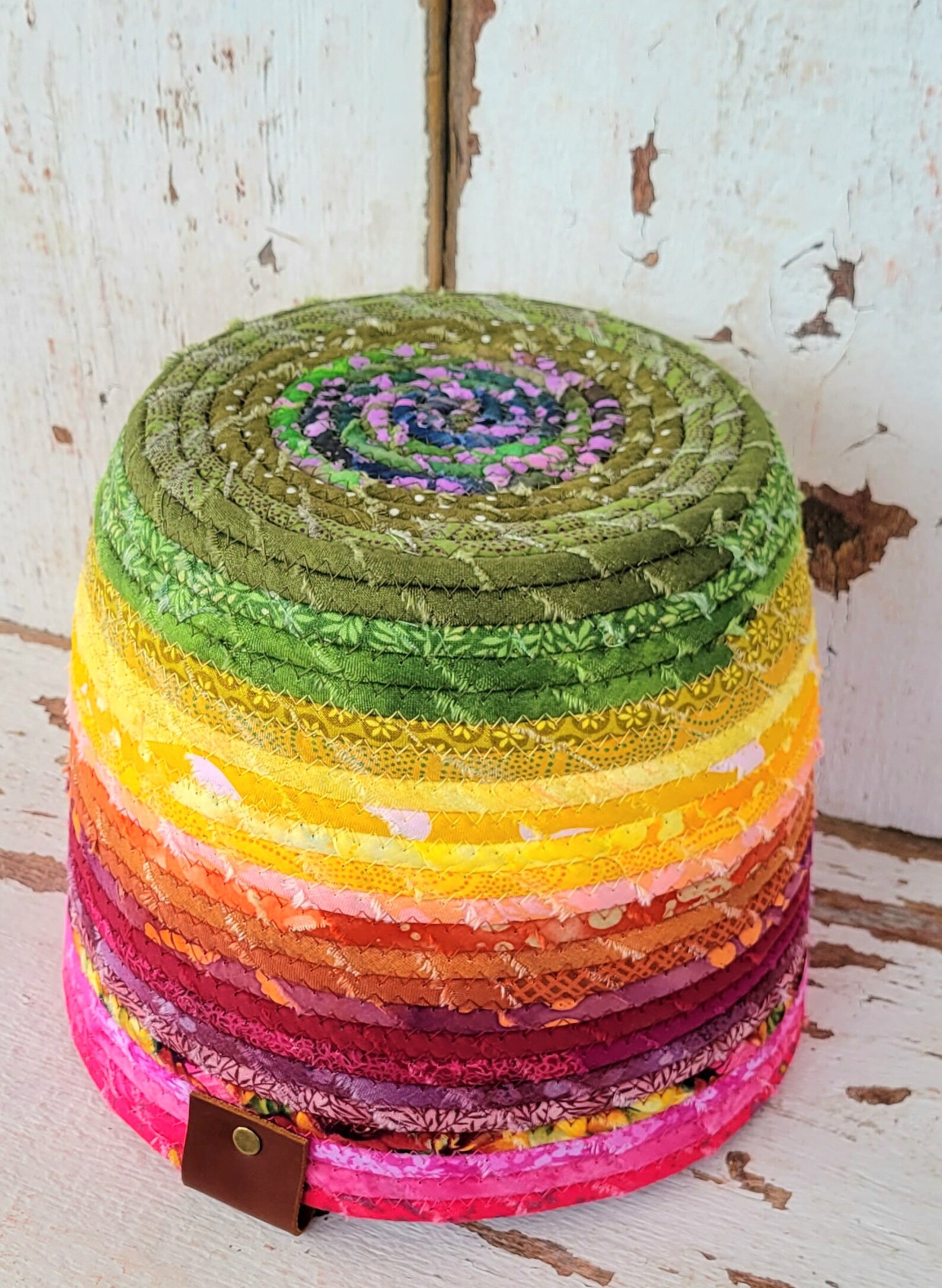 Fabric Scrap Bucket zinnia Plant Pot Cover Fabric Rope - Etsy