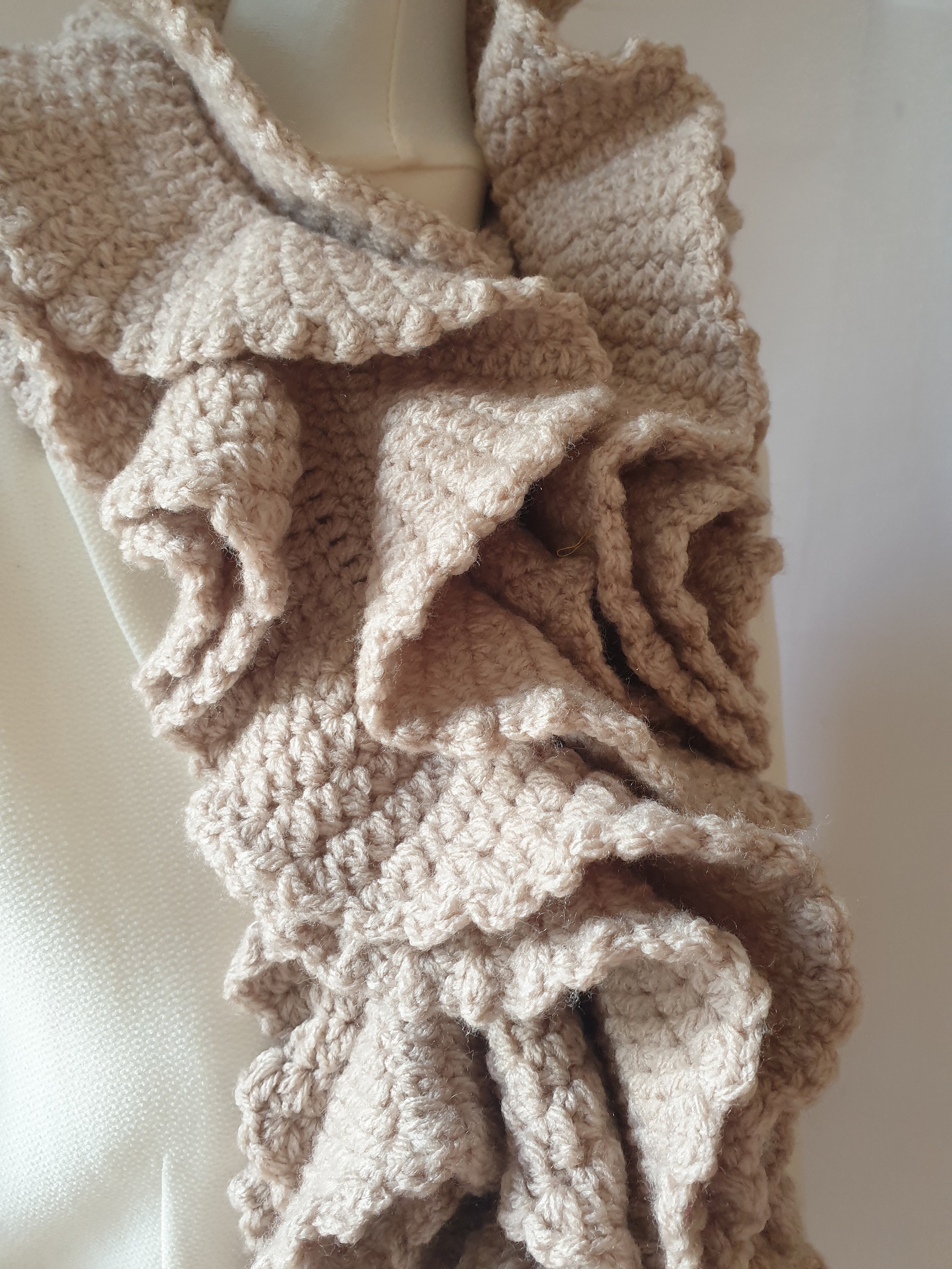 Hand Crochet Glamorous Scarf With Matching Headband - Etsy