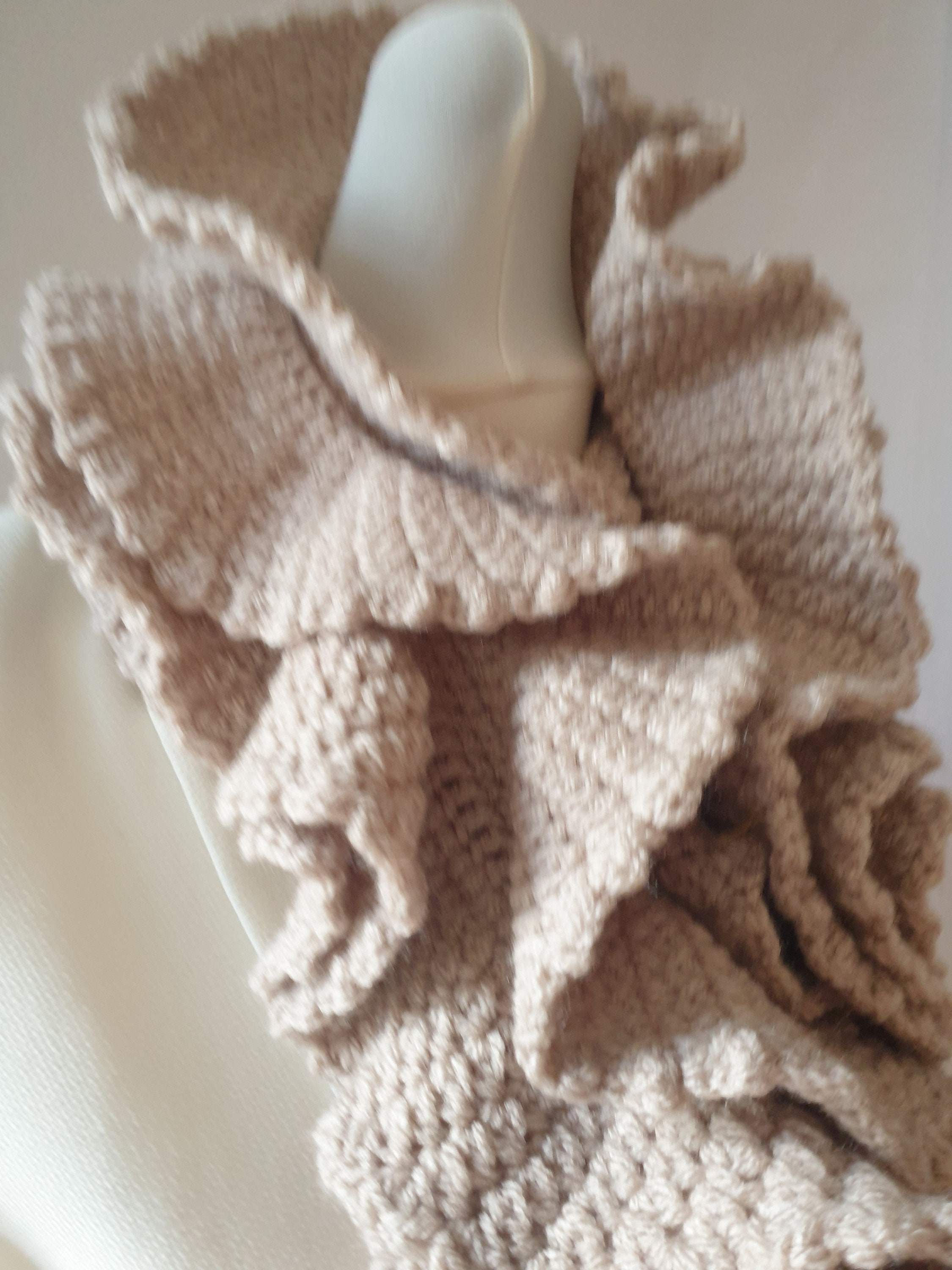 Hand Crochet Glamorous Scarf With Matching Headband - Etsy