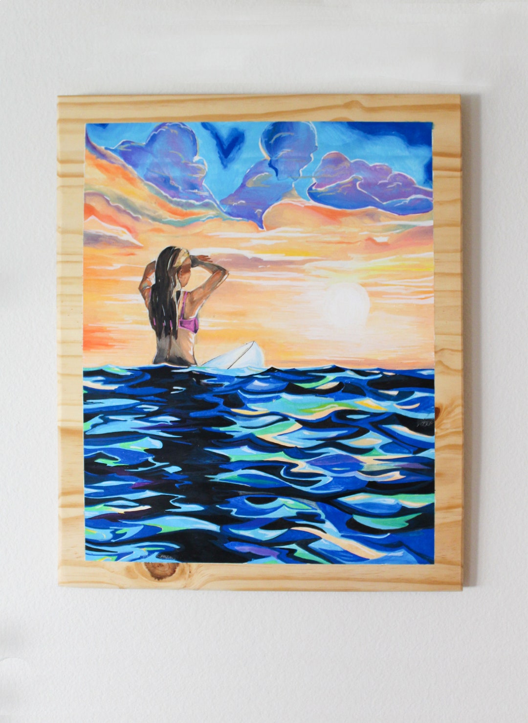Sunset Surf Painting (PRINT) - Etsy