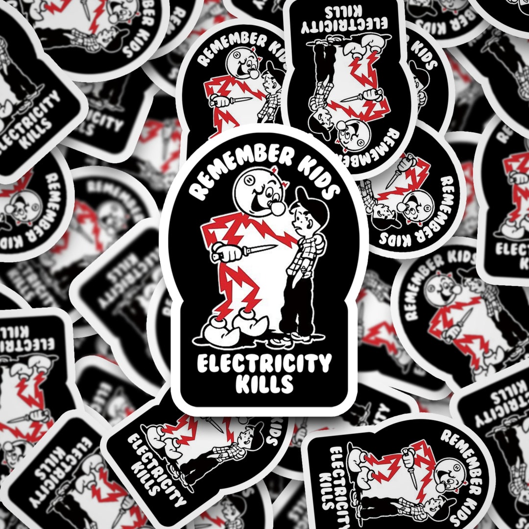 Electricity Kills Sticker: Funny Electrician Hard Hat Decal - Etsy