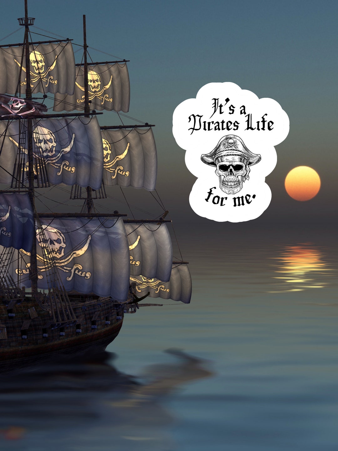It's a Pirate's Life for Me, Pirates, Cup Sticker, Laptop Sticker ...