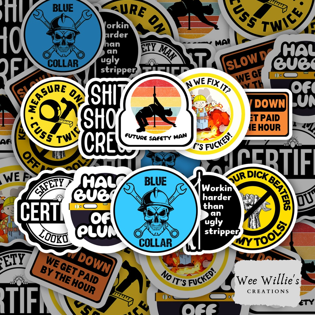 Funny Hard Hat Stickers, Workplace Vinyl Sticker Bundle - Etsy