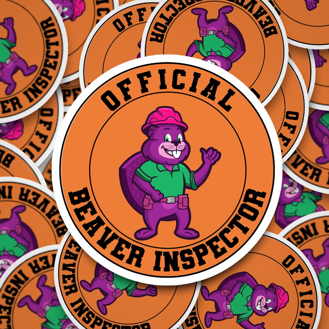 Official Beaver Inspector Sticker - Funny Hard Hat Decal - Etsy