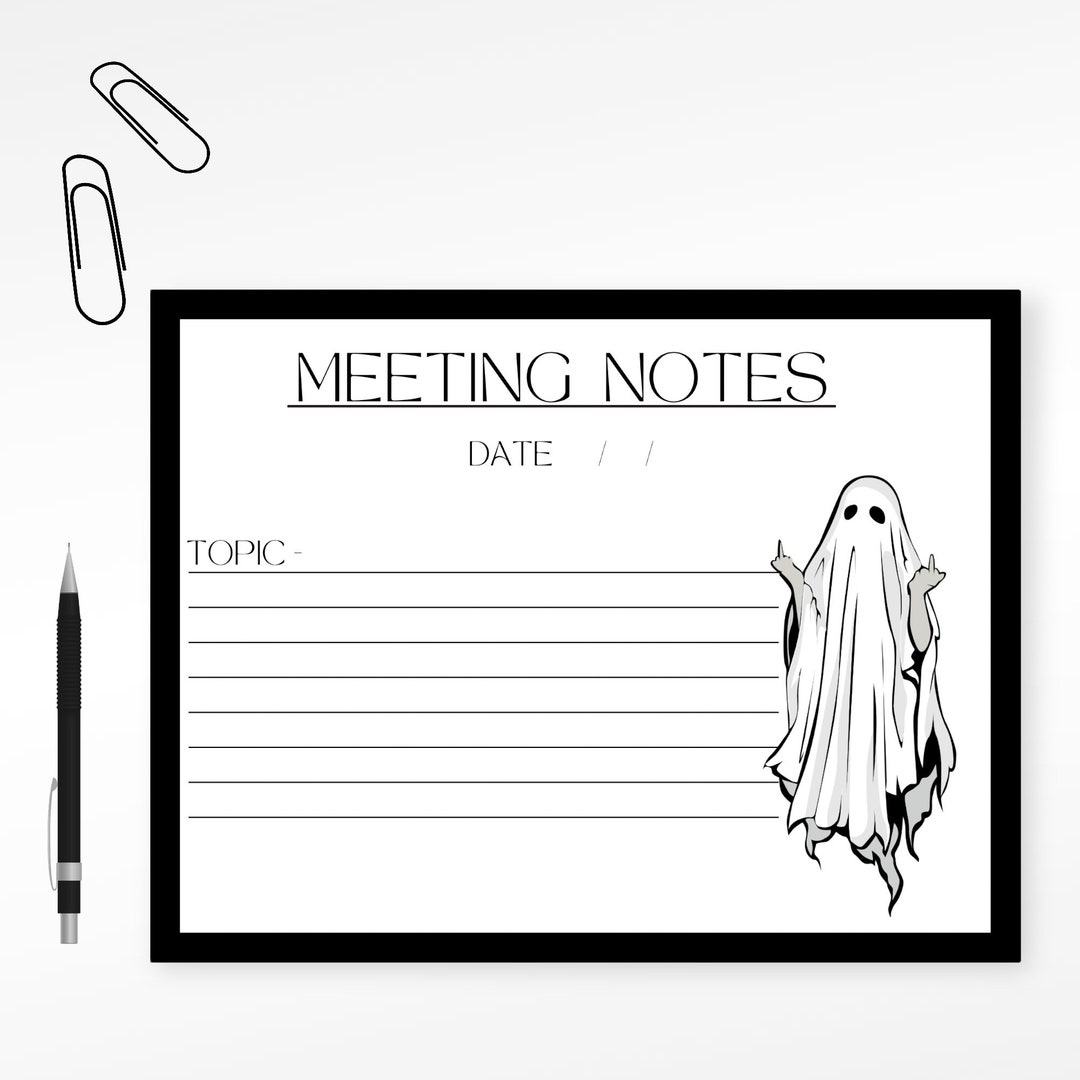 Ghost With Middle Finger Meeting Notepad Tear-away Meeting Notepad ...