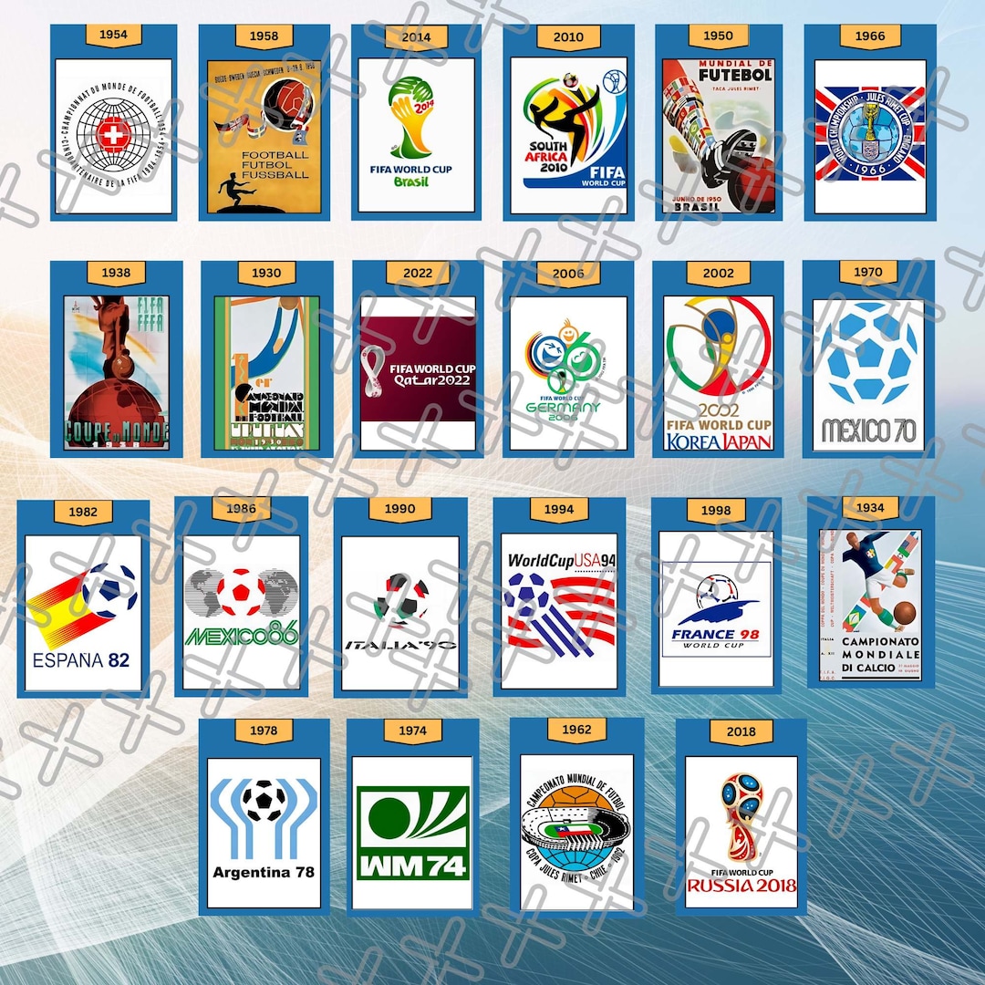 NEW FIFA World Cup Mini Magnets, Logos of Each Year, Magnets, High ...